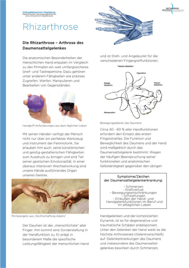 Daumensattelgelenkarthrose (Rhizarthrose)
